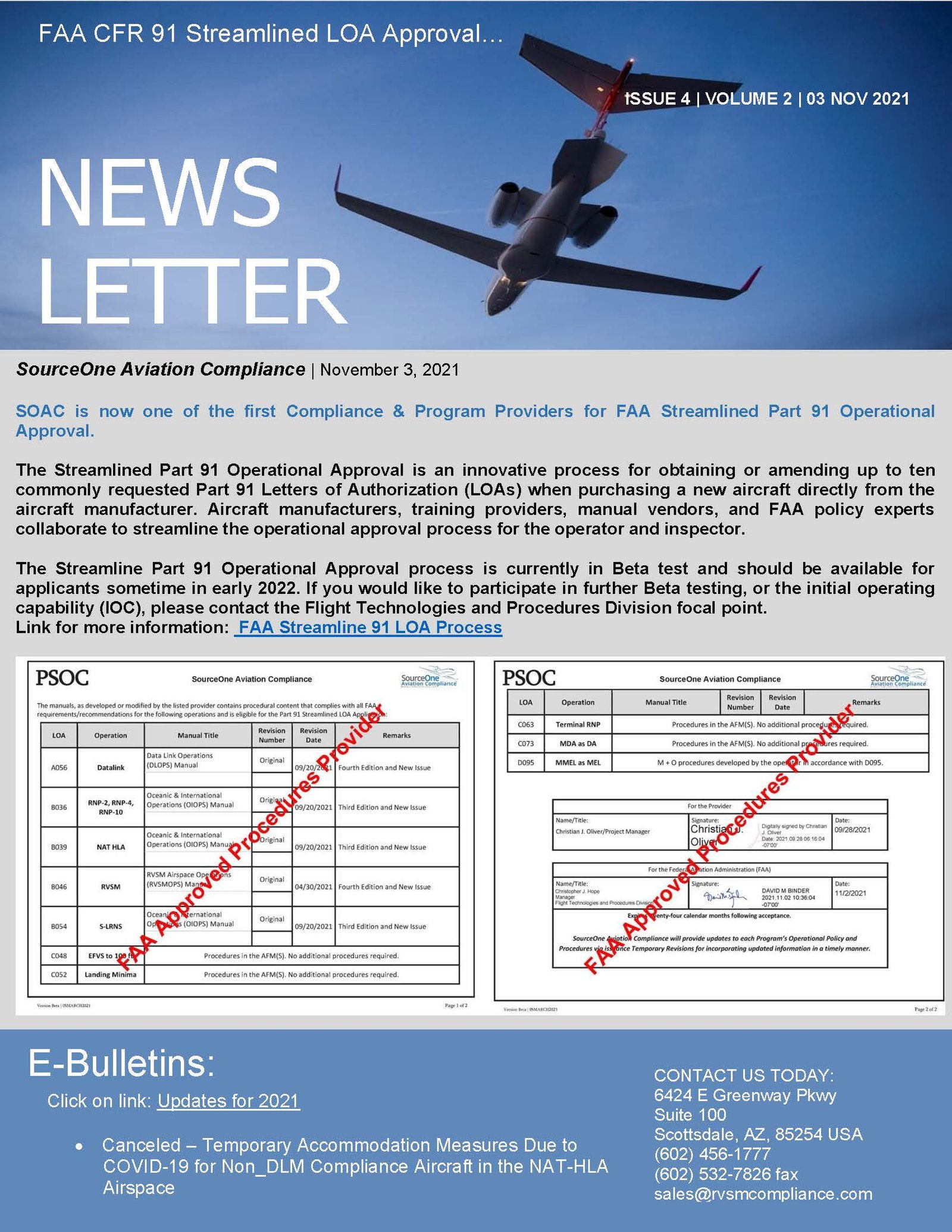 SOAC FAA CFR 91 Streamlined LOA Approval SourceOne Aviation SOAC FAA CFR 91 Streamlined LOA Approval SourceOne Aviation